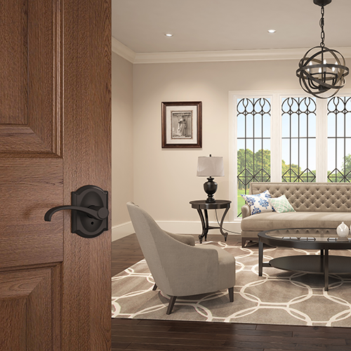 Simple style swaps with Schlage door hardware.